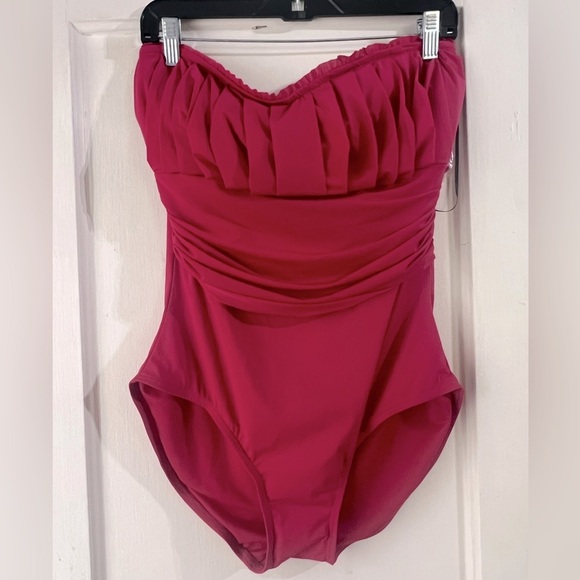 SPANX | Swim | Nwt Spanx Rouge Sher Bandeau One Piece Swimsuit 2 | Poshmark